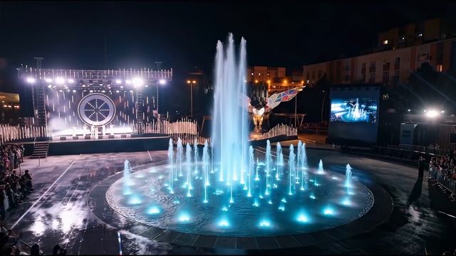 Анимация фонтана по реальным фотографиям с помощью искусственного интеллекта, г. Новый Уренгой