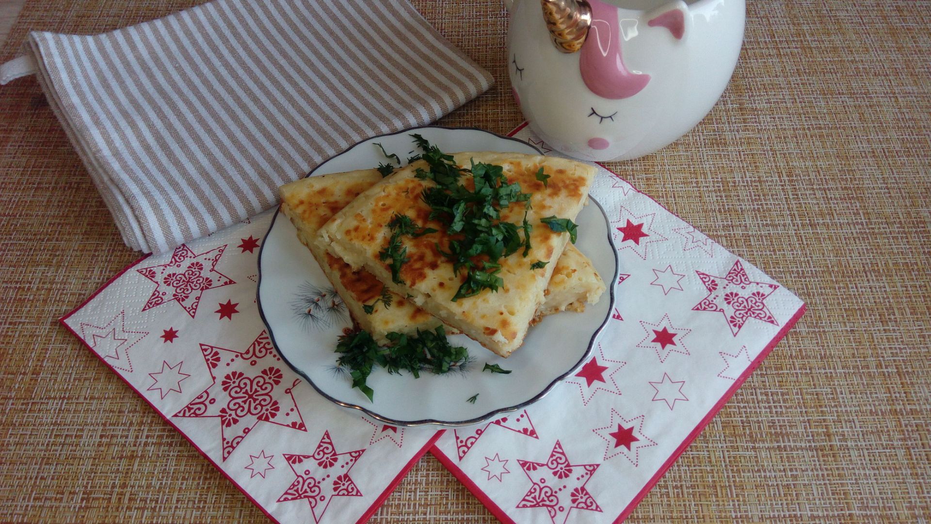 Быстрая лепёшка на завтрак.Лепешка "хачапури".Вкусный завтрак.