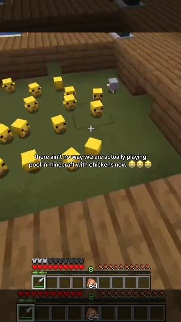 В Minecraft добавили детёнышей животных, игроки начали играть ими в бильярд.