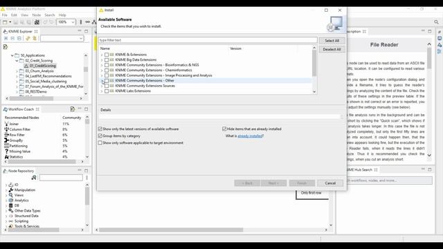 Интерфейс Knime