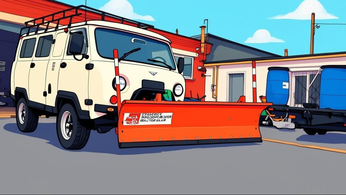 Отвал снегоуборочный  на стандартный автомобиль УАЗ 452 2206 3303 Буханка, Фермер, Головастик