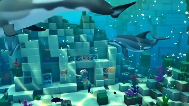 🏰 Девочка строит подводный дом в Minecraft среди дельфинов! 🌀