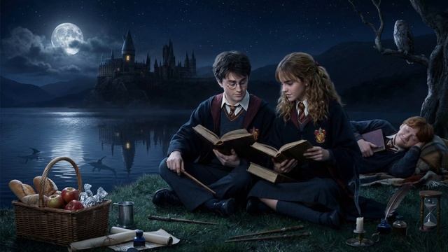 Ночные занятия Гарри Поттера, Гермионы и Рона в Хогвартсе. [4К]