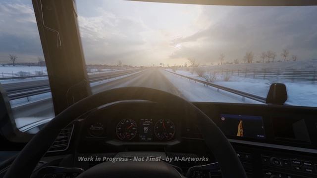 Реалистичная зимняя поездка по Австрии и Германии в Euro Truck Simulator 2. [4К]