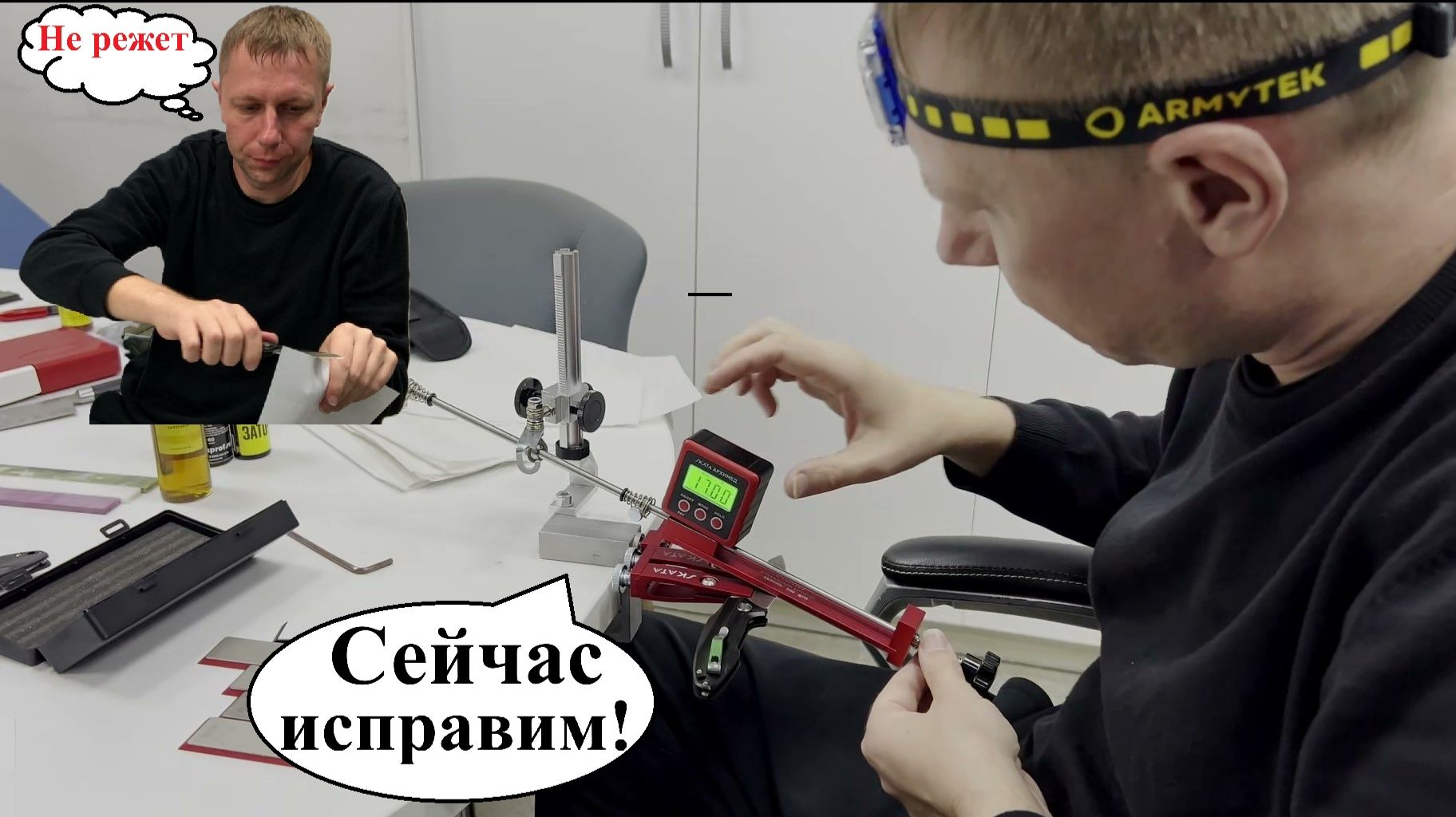 Полная заточка ножа на модернизированной SKATA