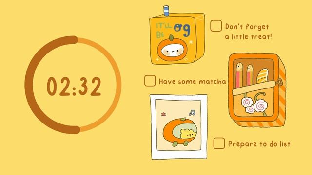 Таймер Помодоро 25/5 | Мандариновый день с Хотот 🍊 | УЧИСЬ СО МНОЙ