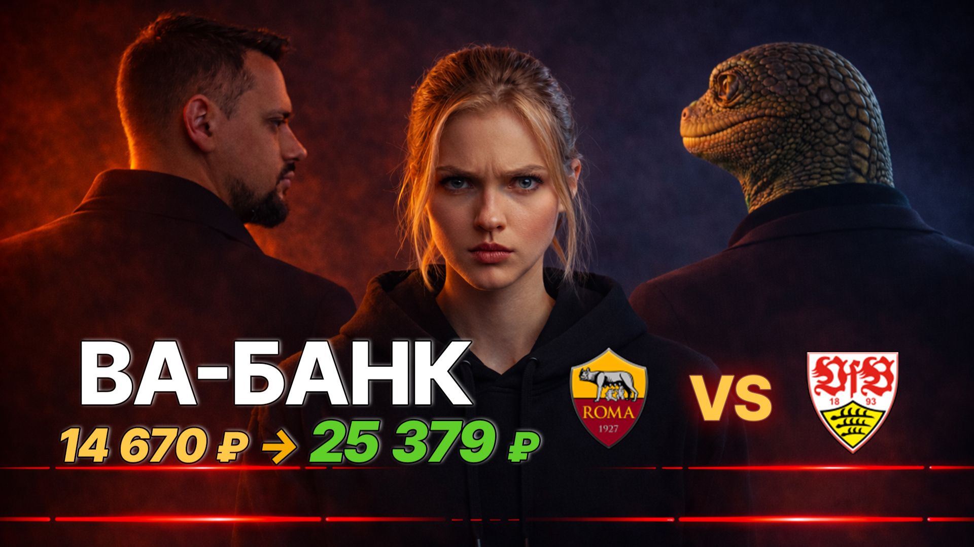 ВА-БАНК | РОМА — ШТУТГАРТ | 14 670 ₽ → 25 379 ₽ | ЛЕРА | СЕРИЯ №3