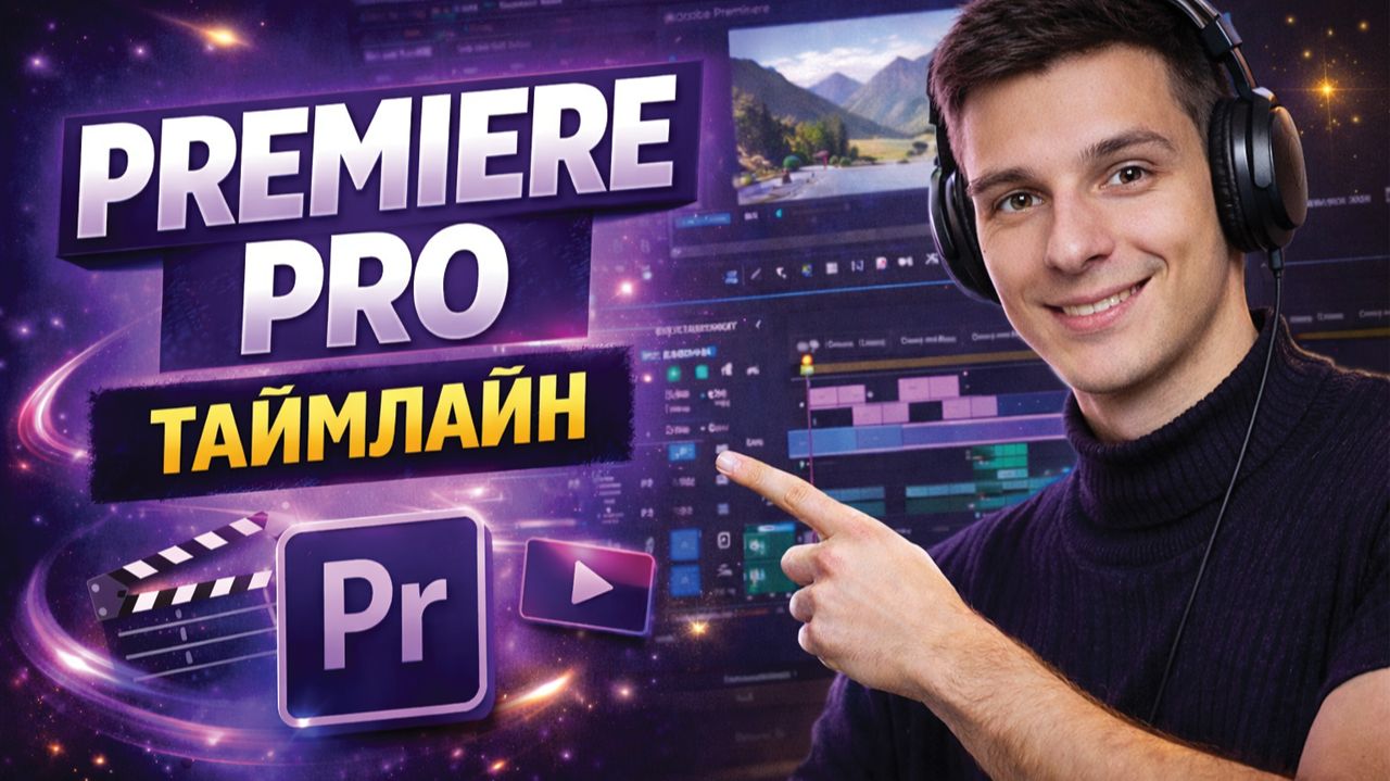 Premiere Pro с нуля — Урок 2: монтаж на таймлайне (нарезка, дорожки, переходы)