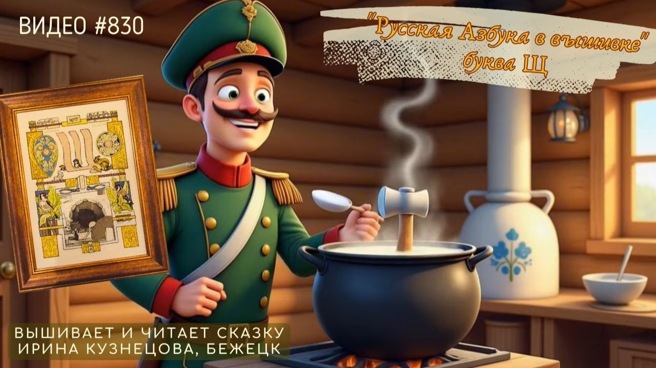 #830 РУССКАЯ АЗБУКА В ВЫШИВКЕ - буква Щ – вышивает и читает сказку ИРИНА КУЗНЕЦОВА📙 📖