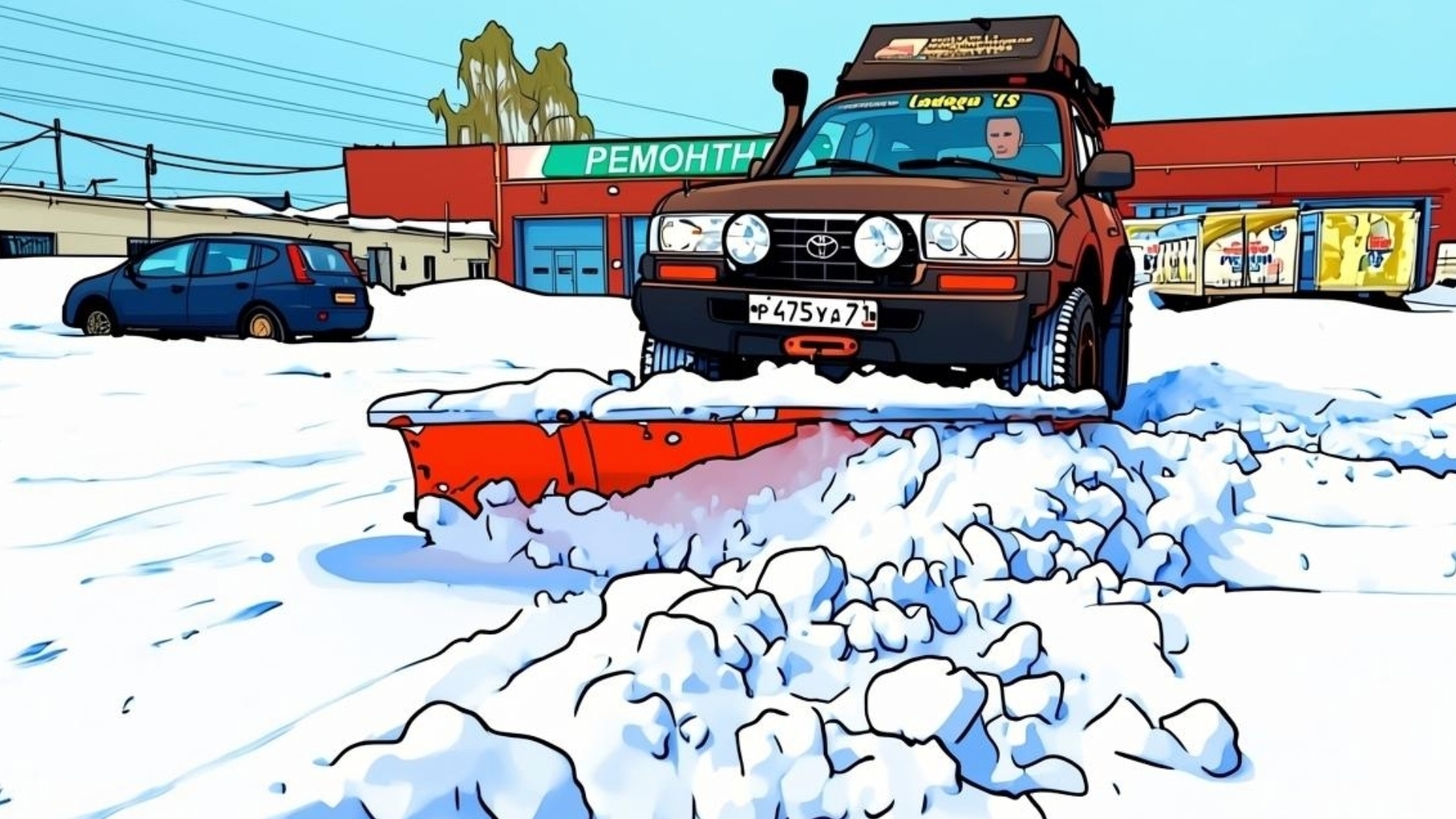 Снегопады и метель больше не проблема! Установили снегоуборочный отвал на Toyota Land Cruiser!