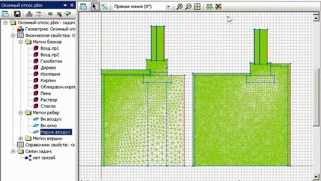 Расчет дополнительных теплопотерь через оконный откос