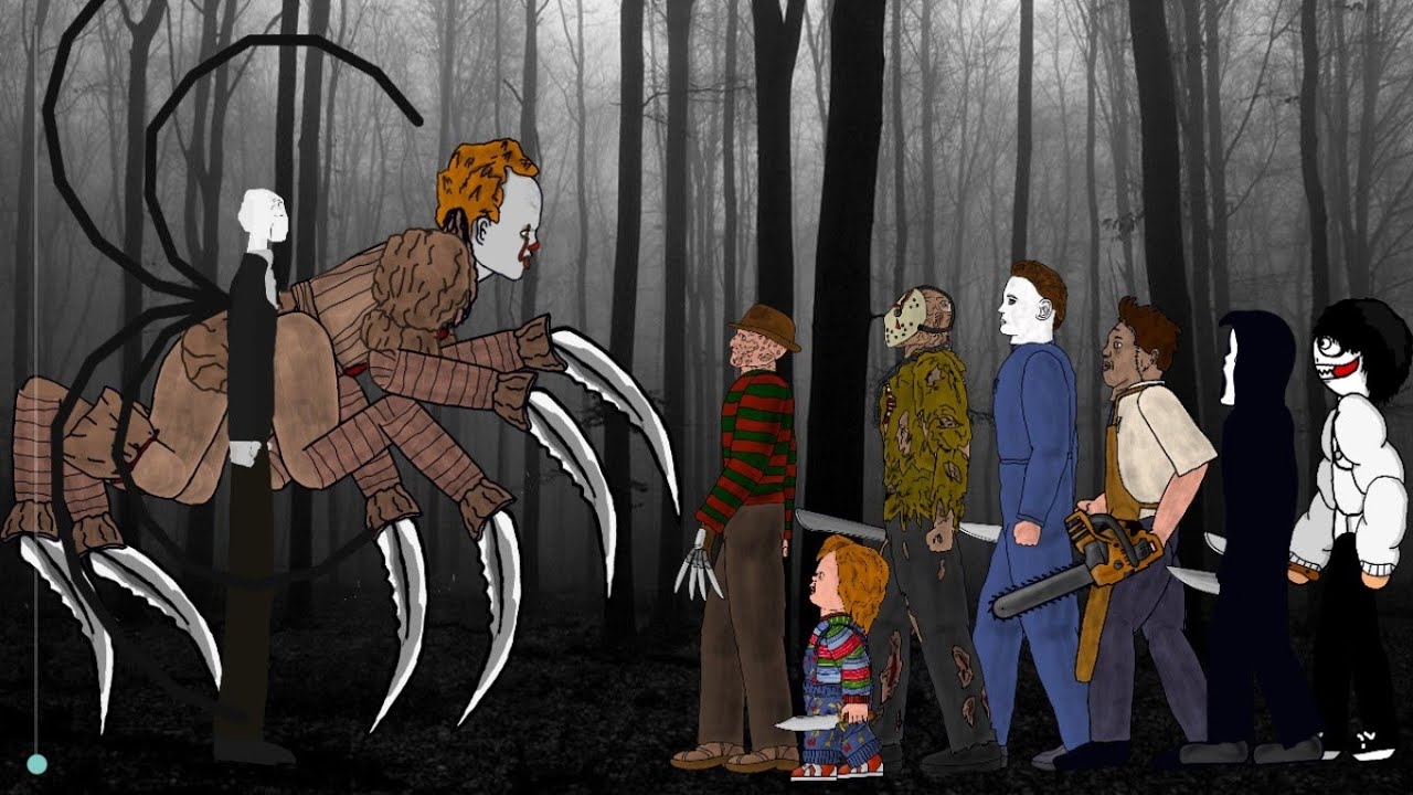 СЛЕНДЕРМЕН против Оно Пеннивайза против Джейсона, Фредди, Майкла, Кожаного лица, Чаки, Крика, Джеффа