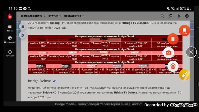 История логотипов шестого мультиплекса каналов в N3-Entry