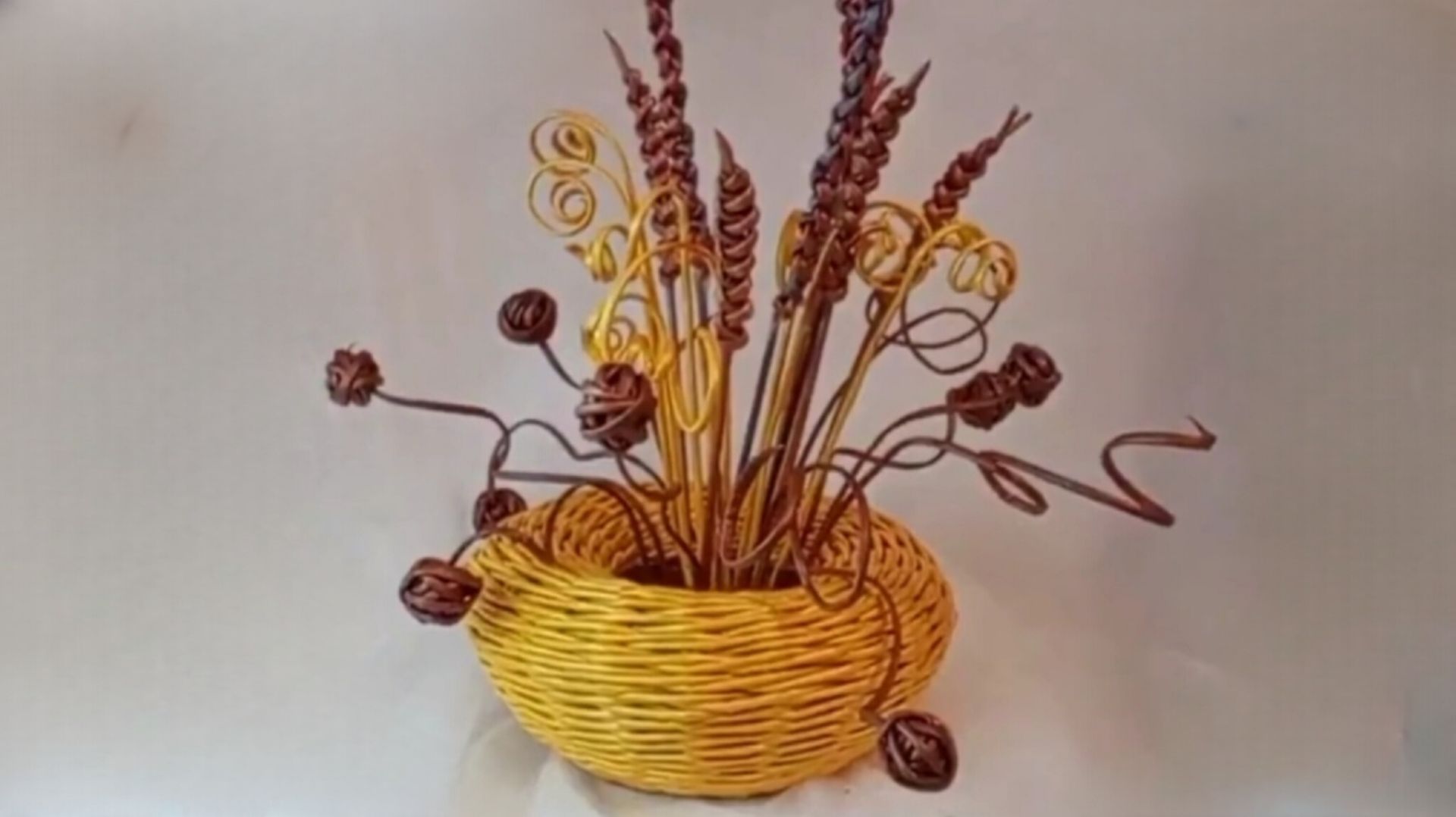 МК. Золотая ваза и Икебана из бумажной лозы. #31,32