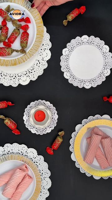 Салфетки ажурные, бумажные Aviora 12 см