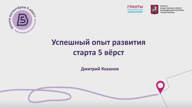 «Успешный опыт развития старта 5 вёрст». Дмитрий Коханов