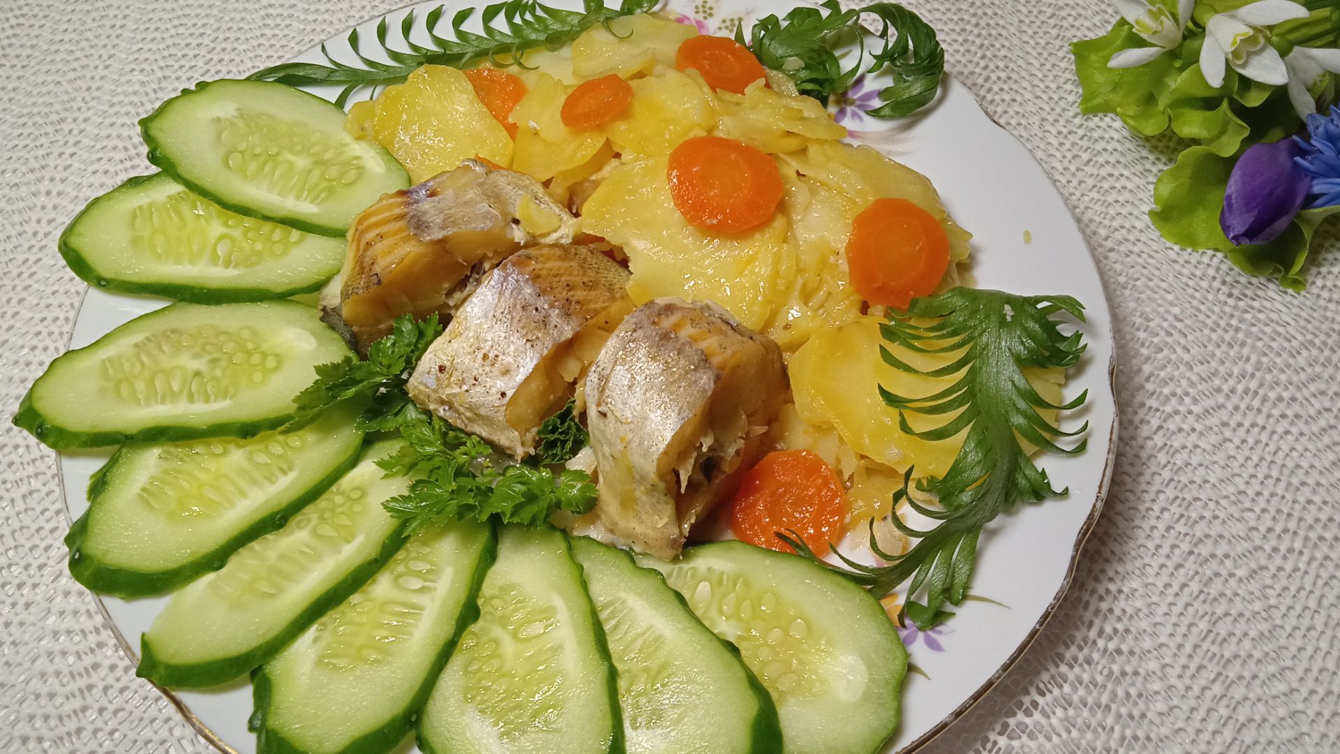 ОЧЕНЬ СОЧНЫЙ МИНТАЙ. ПОЛНОЦЕННЫЙ СЫТНЫЙ УЖИН.