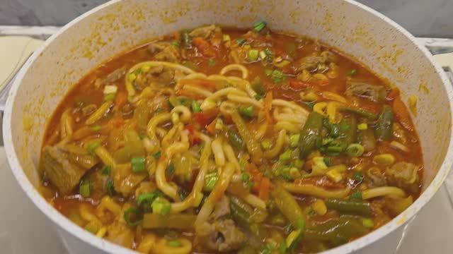 Уйгурский лагман в зимние морозы и подарочки из Сербии на кухню