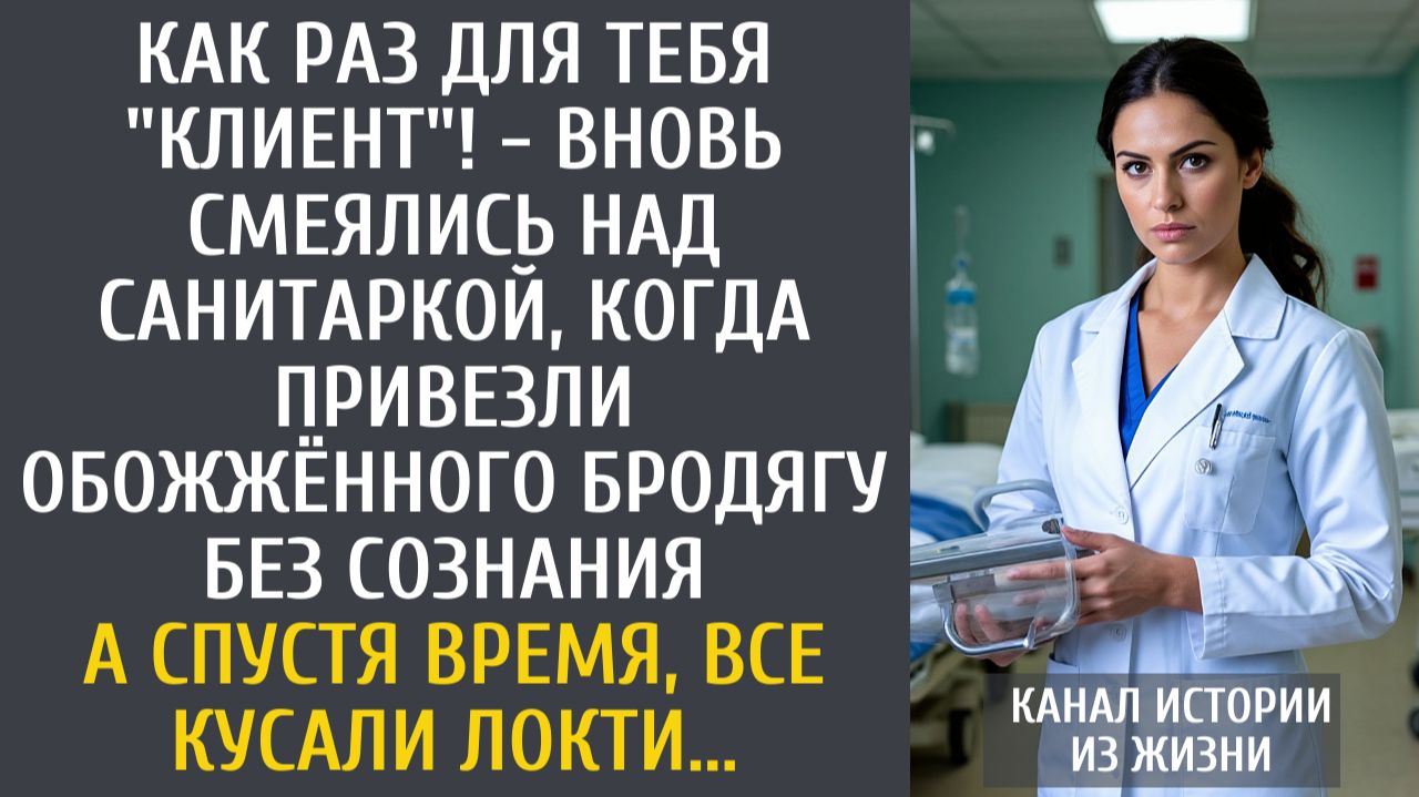 Как раз для тебя "клиент"! - вновь смеялись над санитаркой, когда привезли обожжённого бродягу…