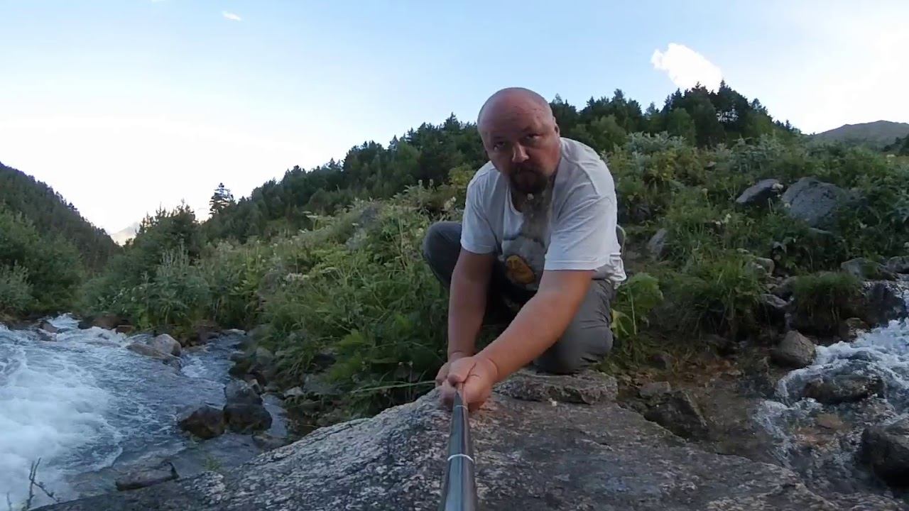 Путешествие. Кавказ 2017, горная река, 360 панорамное видео.