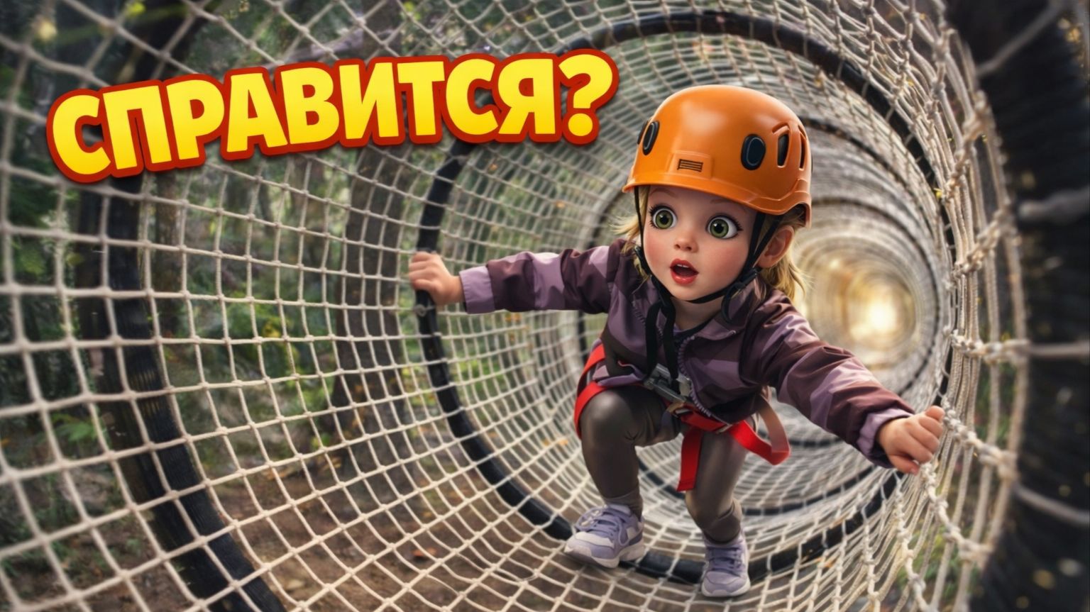 Can She Do It? 😱 Rope Obstacle Course for Kids