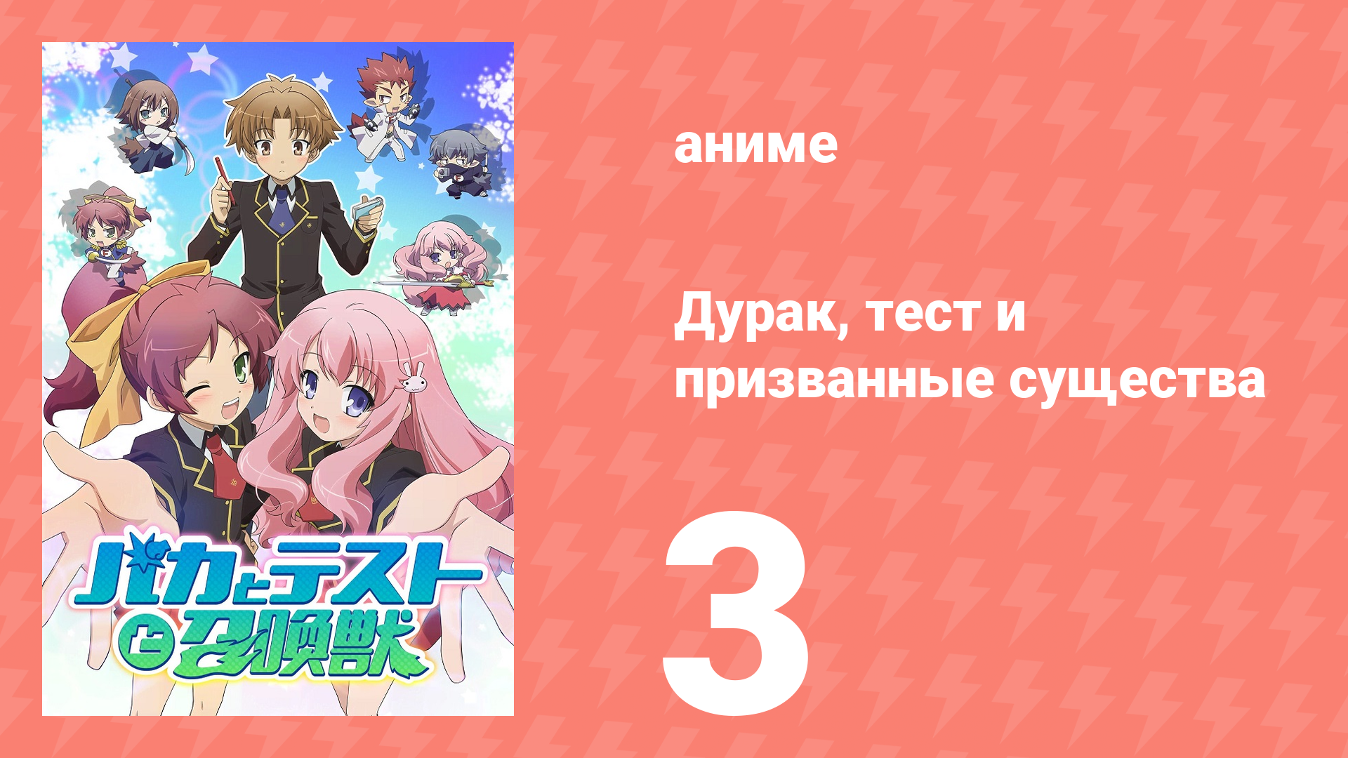 Дурак, тест и призванные существа 1 сезон 3 серия (аниме-сериал, 2010)