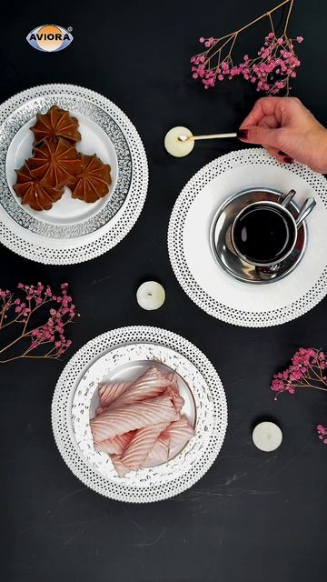 Салфетки ажурные бумажные Aviora 24 см