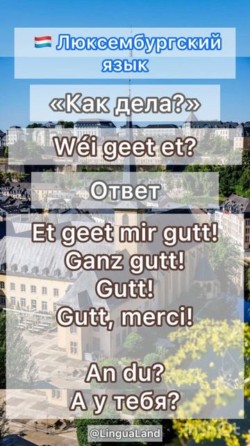 🇱🇺 Люксембургский язык «Как дела?"