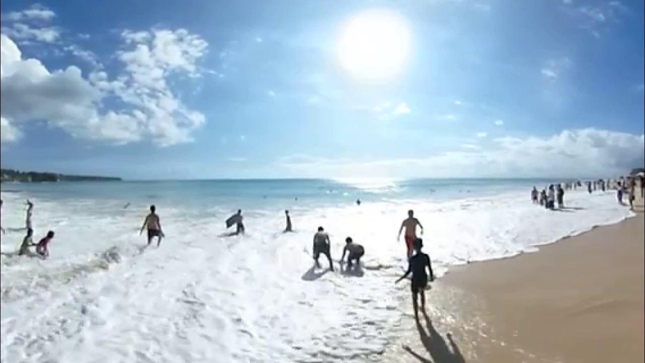 Путешествие. Бали. пляж. 360 видео, панорамное.