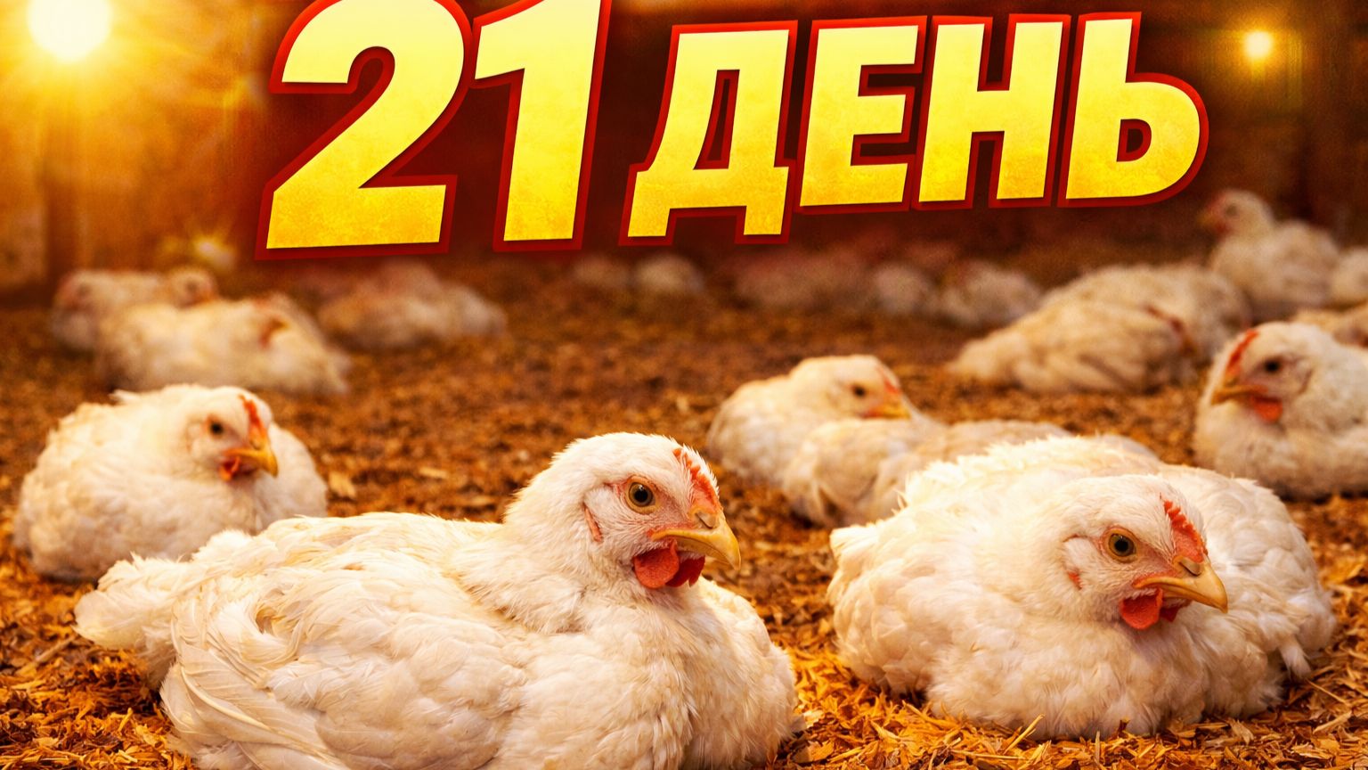Бройлеры на ферментационной подстилке | 21 день | Выращивание без ветаптечки