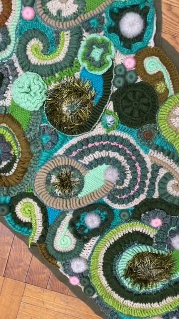 Мой новый шарф в технике фриформ #freeform #knitting #freeformcrochet https___rutub