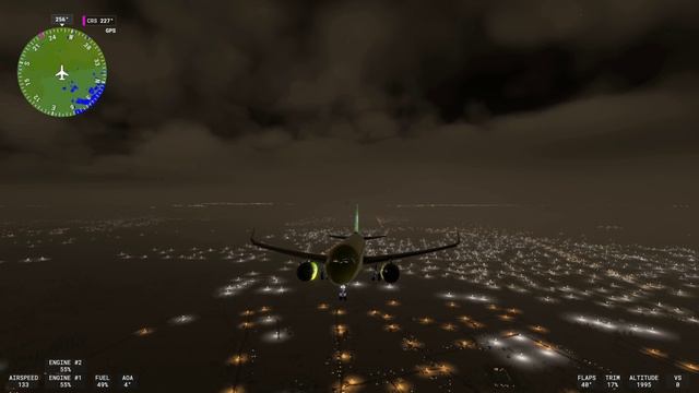 Ночная посадка в Кемерово зимой / MSFS 2024