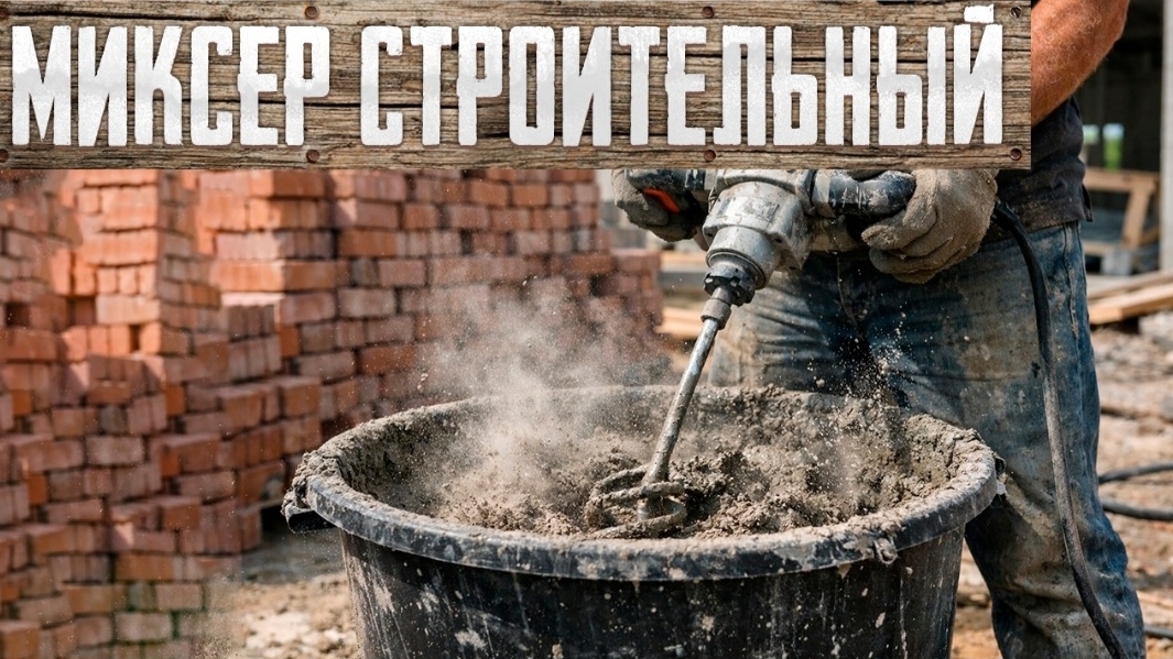 Миксер строительный Вихрь в работе