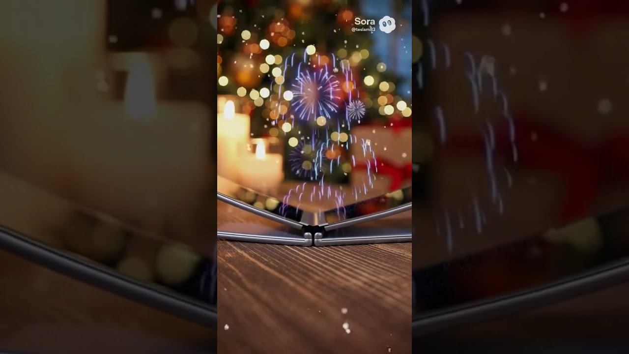 С Новым 2026 годом! Голографический салют от смартфона будущего  ИИ-концепт