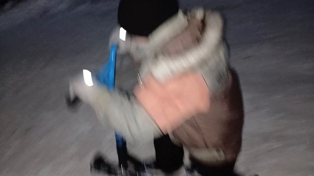 Зимний самокат.Обзор снегоката,самоката зимой, самокат на лыжах