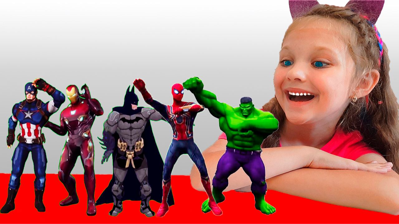 Детская песенка про цвета и супергероев и другие песенки для детей - малышей с Лизой и папой