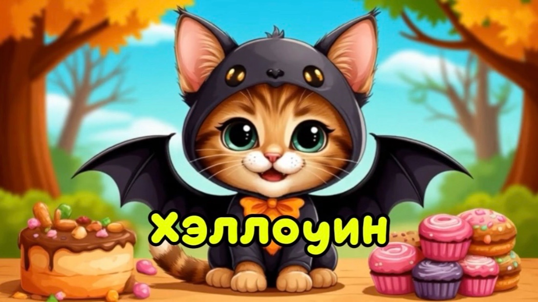Хеллоуин. Котенок. Мультик. Смотреть. Детям
