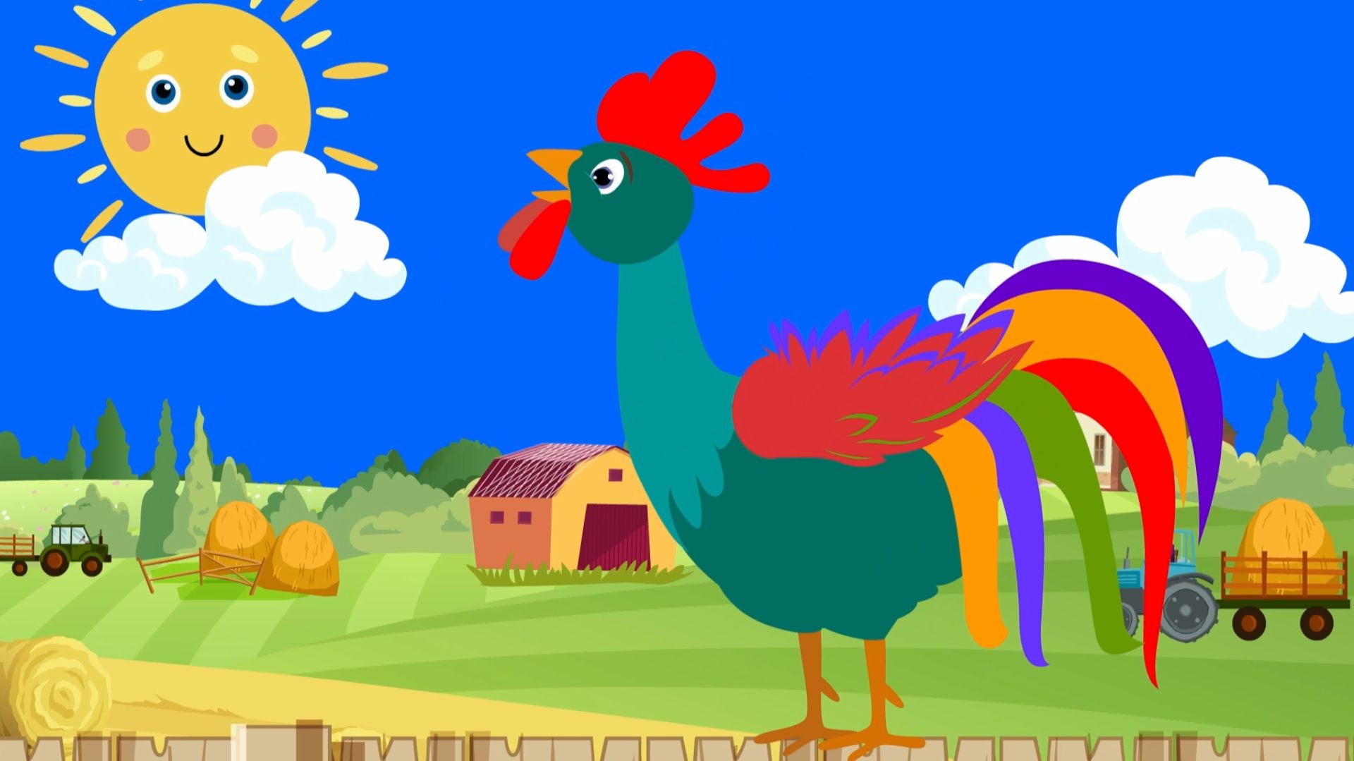 Как говорят домашние животные петушок, собака, гусь - Голоса домашних животных - Зебра в клеточку