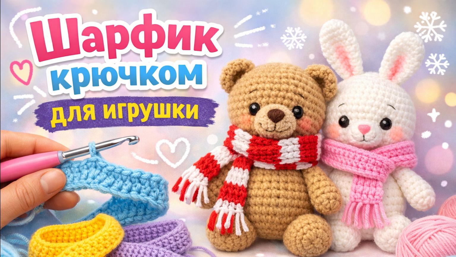 Шарфик для игрушки крючком