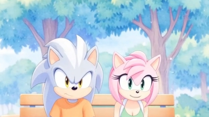 Тандер и Эми в парке. Аниме.