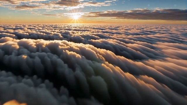 Созерцание | Полёт над облаками навстречу солнцу (Циклическое видео 7 мин)