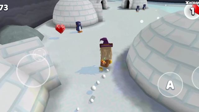 спасаем  медведя а игре супер приключение медведя в снежной долине на монетки