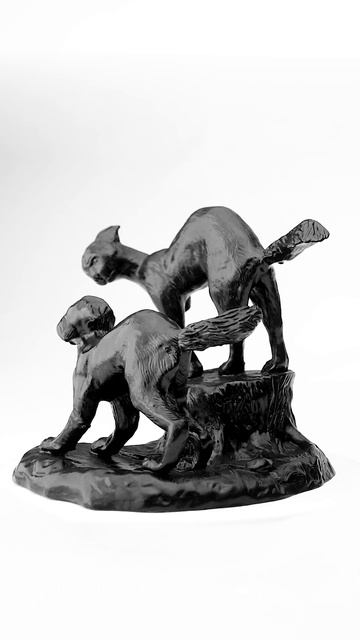 Статуэтка чугунная "Коты дерутся". Артикул 200137. https://феникс.art