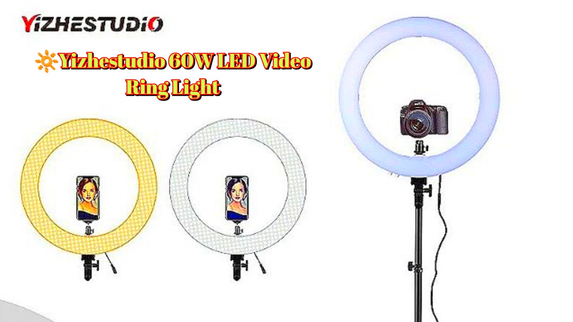 🔆Кольцевой светильник Yizhestudio 60W LED Video Ring Light