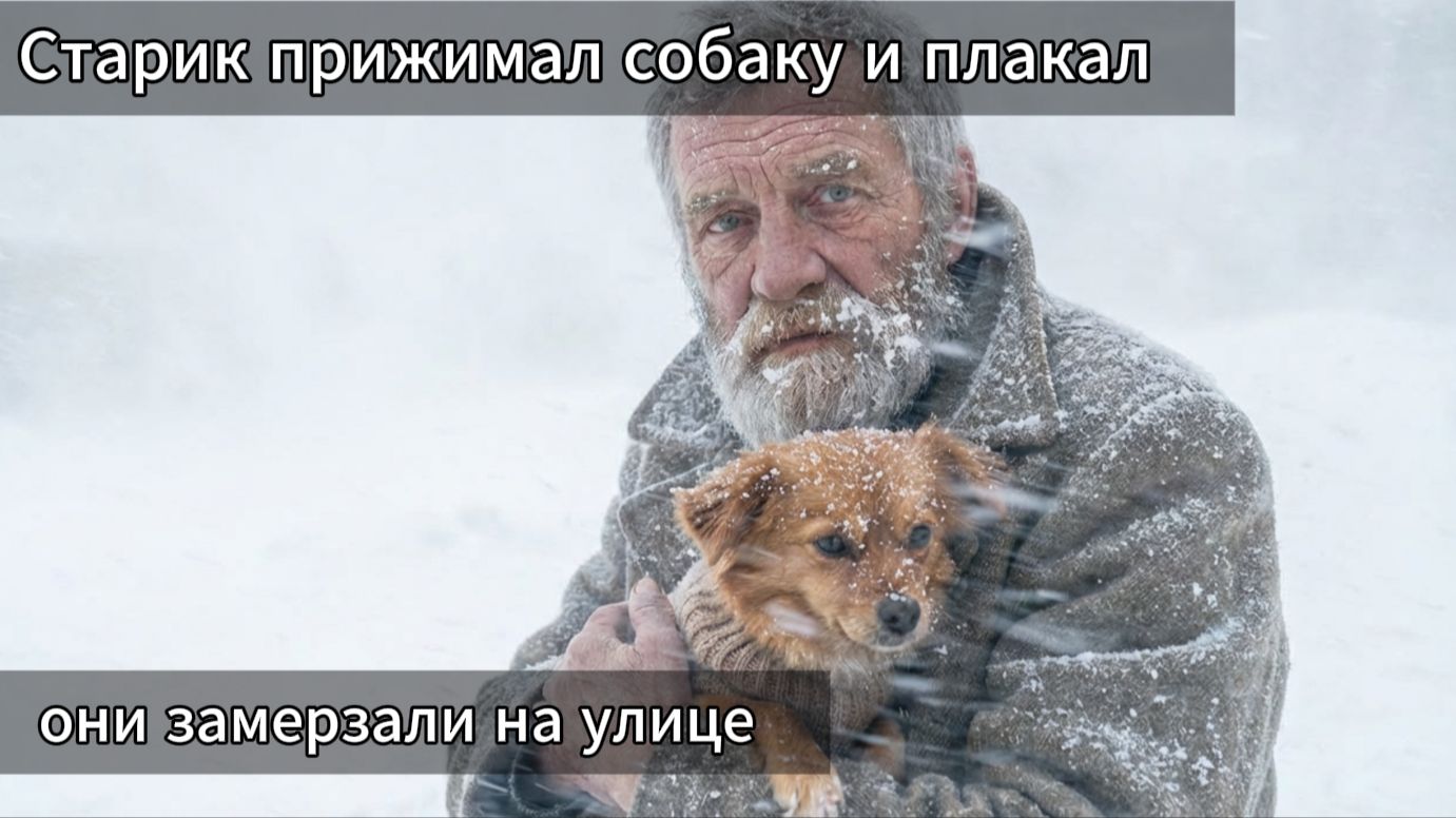 Старик прижимал собаку и плакал — они замерзали на улице | Истории из жизни