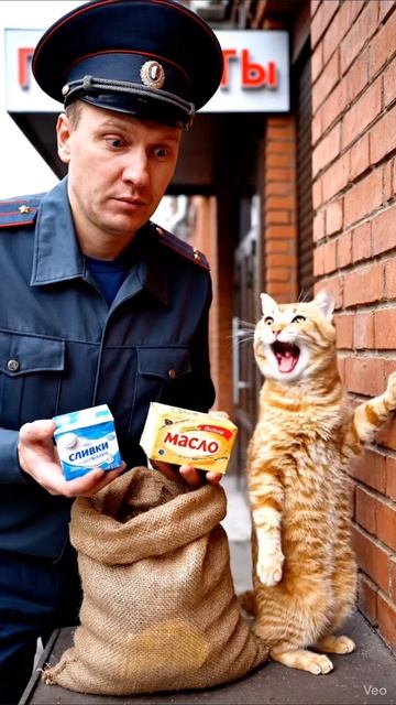 Попался!
#кот #юмор #нейросеть #нейронка #ai #прикол #тренд #полиция