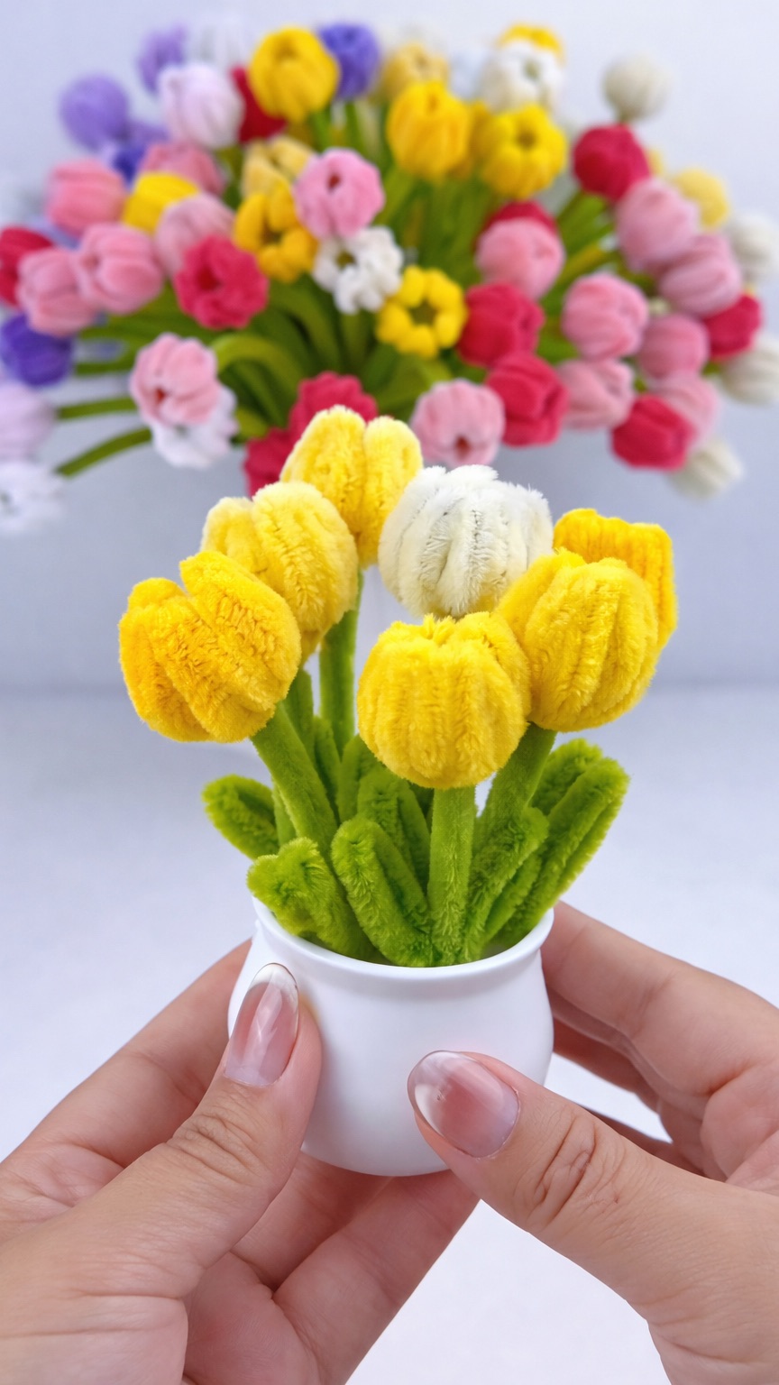 Простые тюльпаны из синельной проволоки | мастер класс для начинающих. Идея подарка на 8 марта.