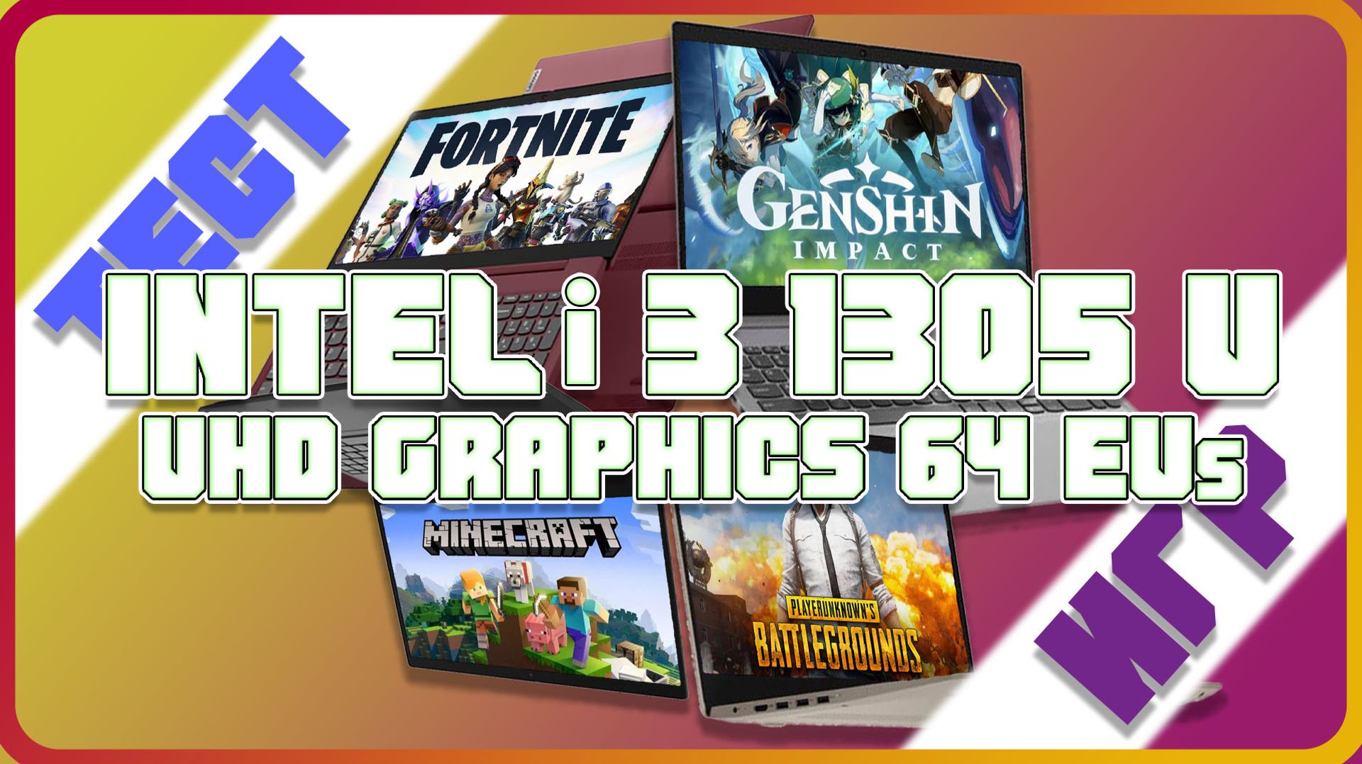 Тест в играх Intel i3 1305u UHD Graphics 64EUs | PUBG Fortnite Cyberpunk 2077 GTA 5 CS2 Genshin