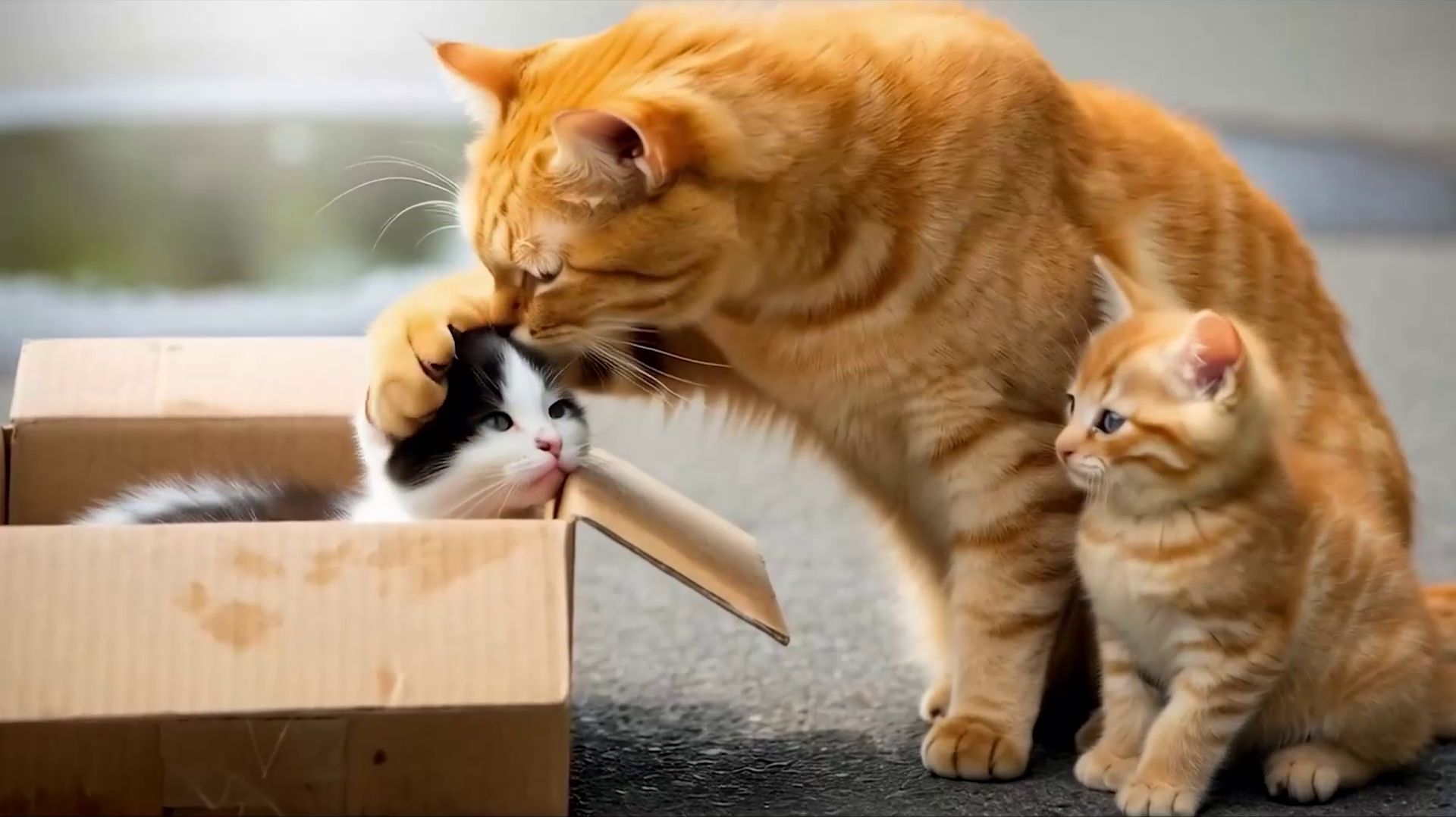 Котики - как котики брошенку нашли