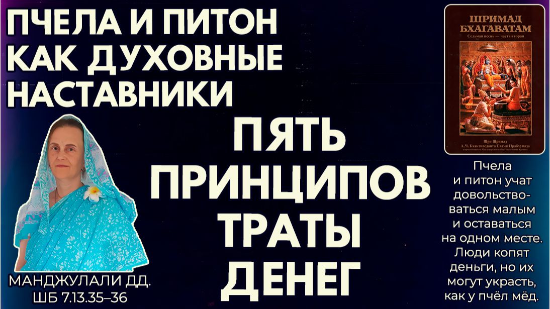 Пчела и питон как духовные наставники. Пять принципов траты денег. Манджулали дд. ШБ 7.13.35–36